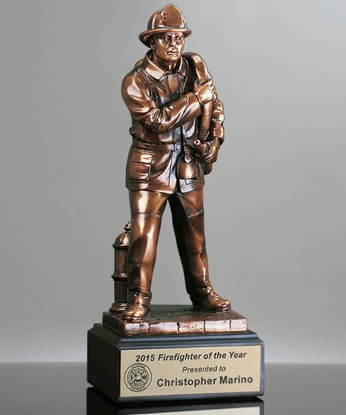 Firefighter Award Sculpture | Fireman Trophy RFB059 | Edco Awards