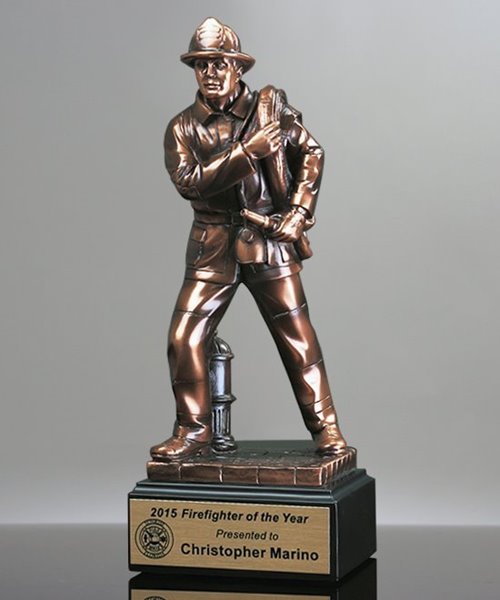 Firefighter Award Sculpture | Fireman Trophy RFB059 | Edco Awards