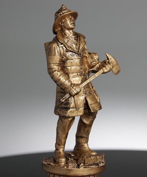 Fireman Tribute Trophy | Firefighter Award on Large Walnut Base | Edco ...