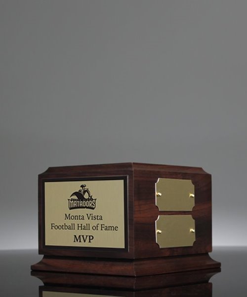 Small Walnut Finish Mounting Base | Edco Awards