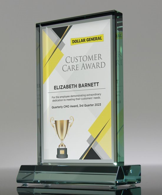 Jade Glass Synergy Rectangle Award | Edco Awards