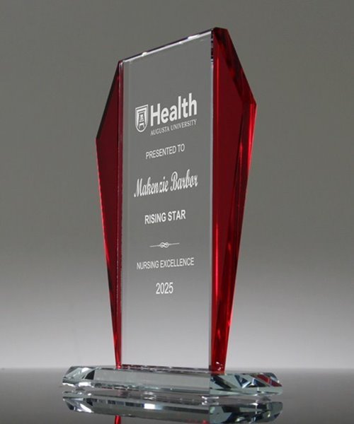 Newbury Red Starfire Glass Award | SKU AWS9132-R | Edco Awards