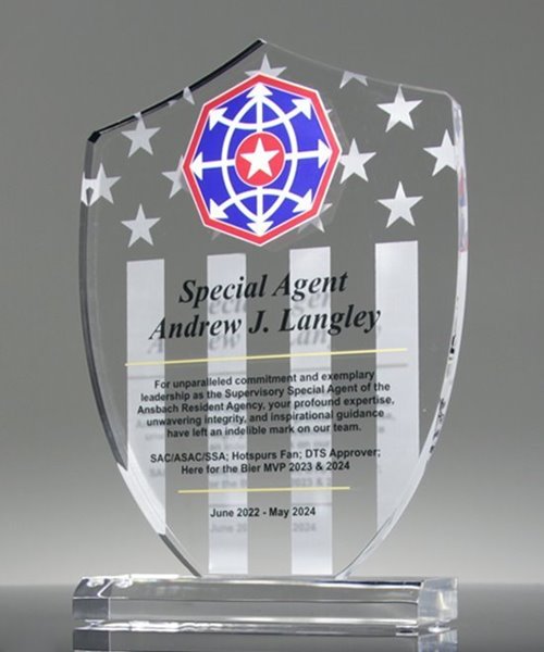 Acrylic Shield of Valor Trophy | Edco Awards