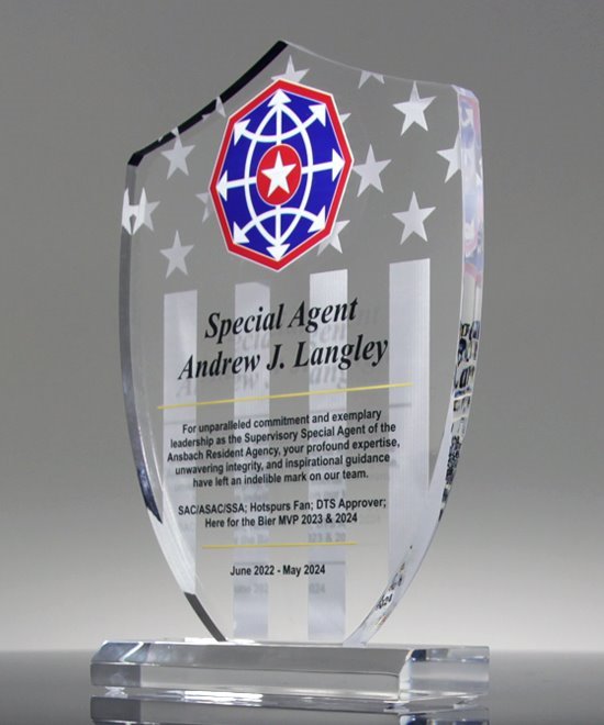 Acrylic Shield of Valor Trophy | Edco Awards