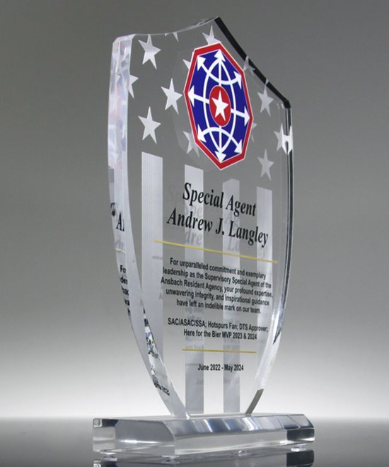 Acrylic Shield of Valor Trophy | Edco Awards