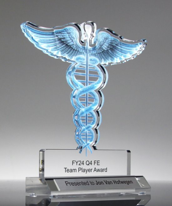 Caduceus Acrylic Trophy | Medical Award | Edco Awards