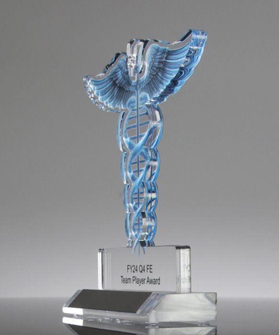 Caduceus Acrylic Trophy | Medical Award | Edco Awards