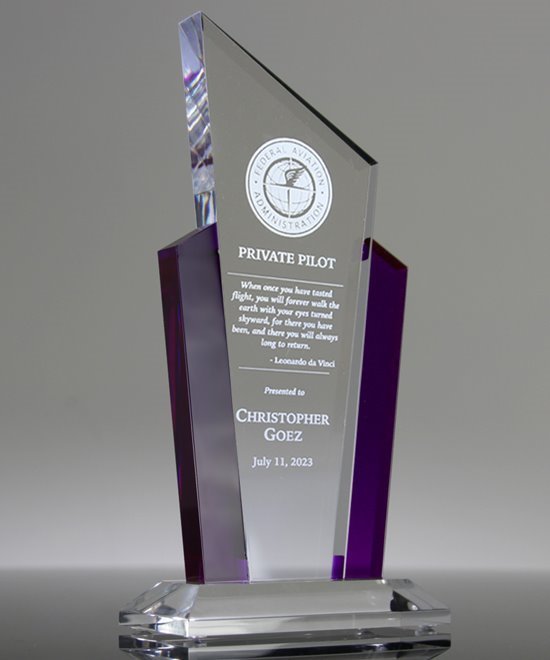 Acclaim Purple Acrylic Award | Edco Awards