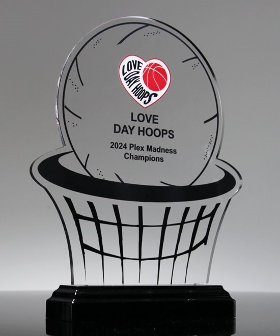 Acrylic Basketball Trophy Full Color Imprint