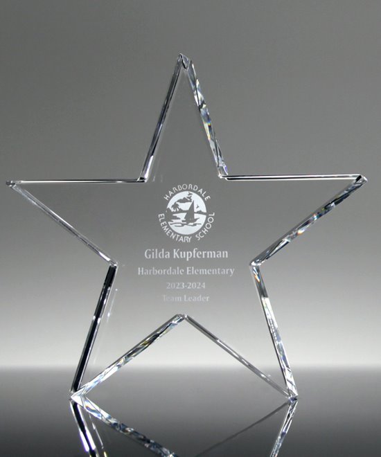 Flat Star Crystal Paperweight | Edco Awards