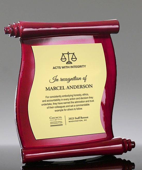 Acclaim Scroll Plaque | Edco Awards