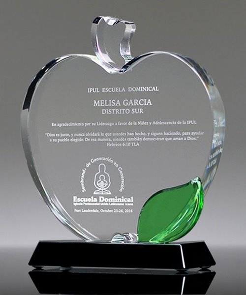 Contemporary Crystal Apple CRY412 | Edco Awards