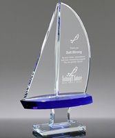 Show details for Blue Crystal Sailboat Award