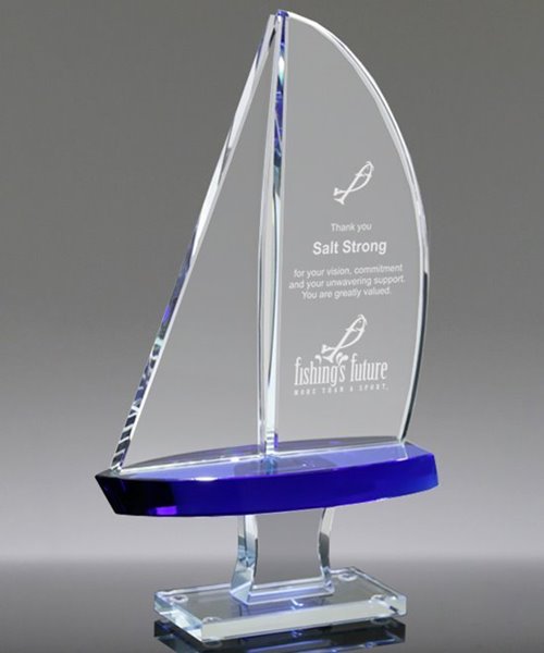 Blue Crystal Sailboat Award | Regatta Trophy | Edco Awards