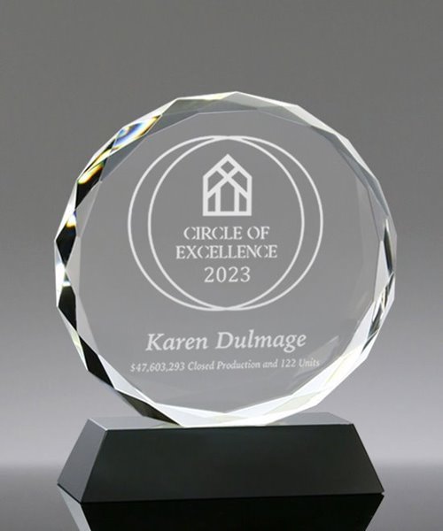 Round Crystal Award With Black Base: CRY001S, CRY001M, CRY001L | Edco ...