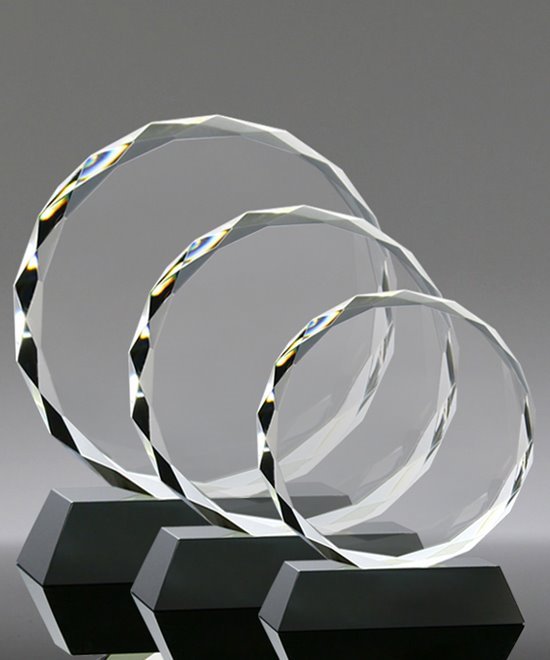 Round Crystal Award With Black Base: CRY001S, CRY001M, CRY001L | Edco ...