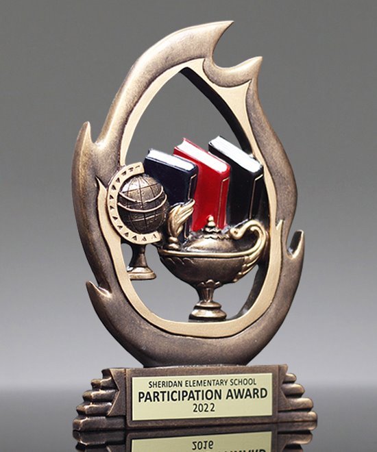 Lamp of Knowledge Flame Resin Trophy | Edco Awards