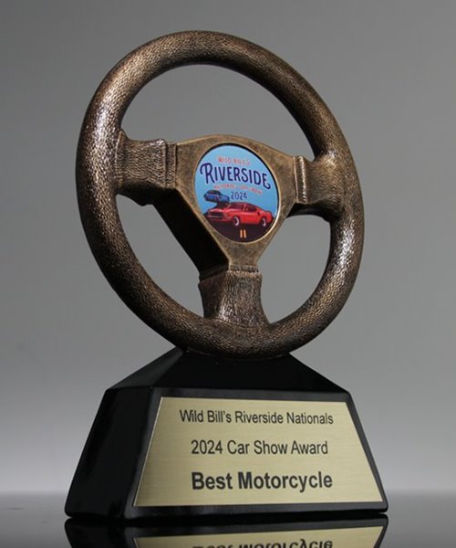Gold Racing Wheel Trophy | Edco Awards