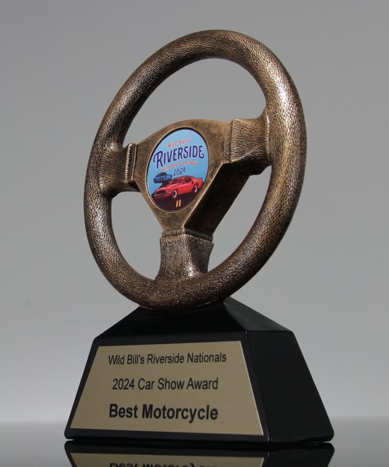 Gold Racing Wheel Trophy | Edco Awards