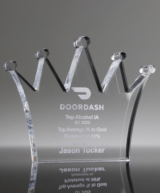 Acrylic Crown Trophy Paperweight | Edco Awards