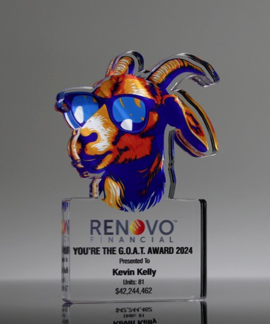 The GOAT Acrylic Paperweight Trophy | Edco Awards