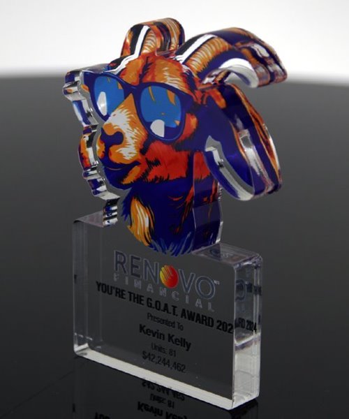 The GOAT Acrylic Paperweight Trophy | Edco Awards