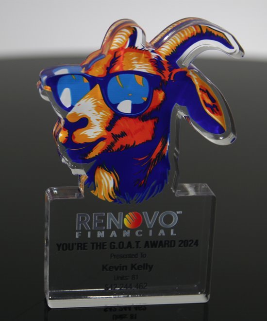 The GOAT Acrylic Paperweight Trophy | Edco Awards