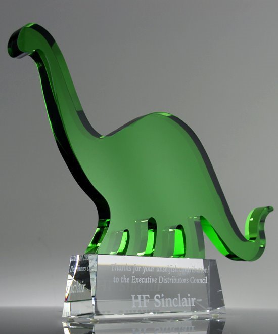 Dinosaur Shaped Crystal Trophy | Edco Awards