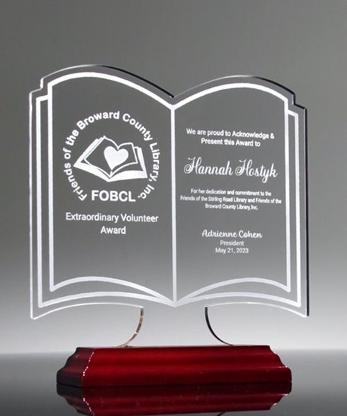 Acrylic Book Trophy | Edco Awards