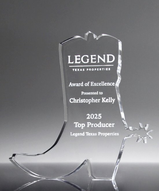 Cowboy Boot Acrylic Paperweight Award | Edco Awards