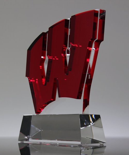 Custom Crystal Trophy - Red Overlay | Edco Awards