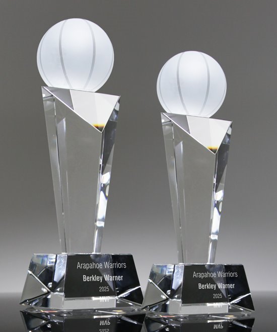 Crystal Basketball Icon Trophy | Edco Awards
