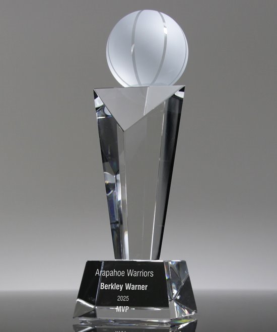 Crystal Basketball Icon Trophy | Edco Awards