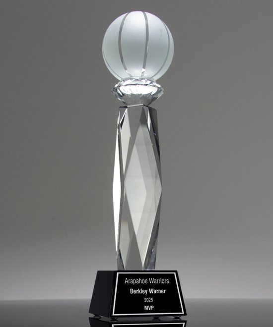Basketball Crystal Obelisk Trophy | Edco Awards