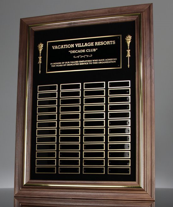 American Walnut Frame Perpetual Plaque | Edco Awards