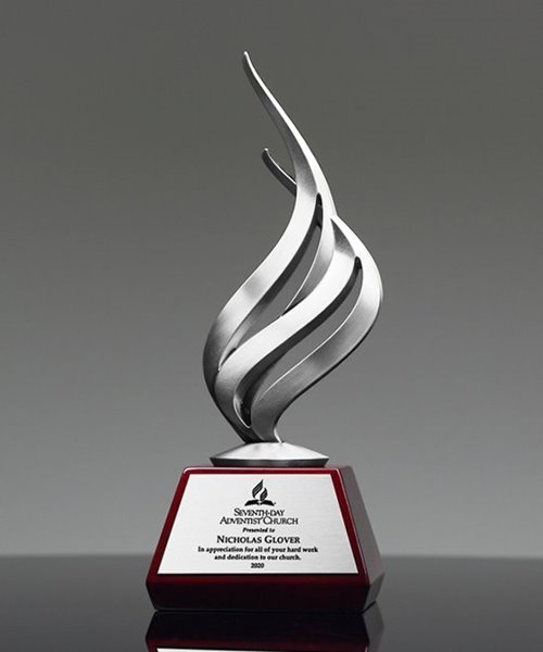 Metal Flame Award - Silver Finish | Edco Awards