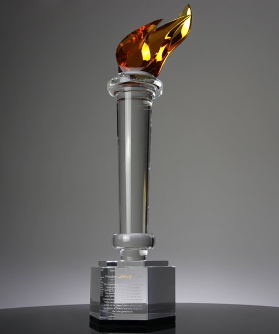 Supreme Crystal Torch Trophy - Large Torch Award | Edco Awards