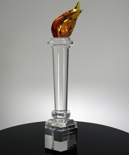 Supreme Crystal Torch Trophy - Large Torch Award | Edco Awards