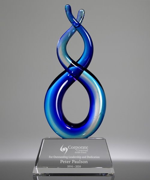 Sapphire Helix Art Glass Award | edco.com | Edco Awards