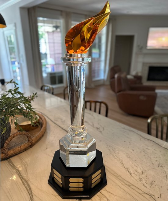 Supreme Crystal Torch Trophy - Large Torch Award | Edco Awards