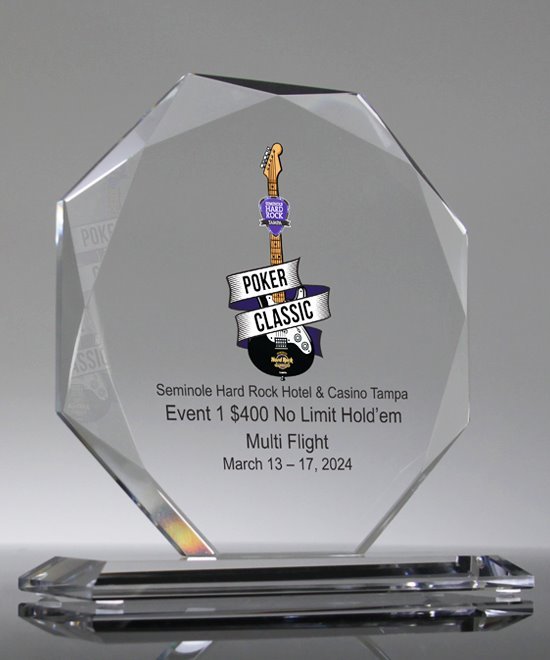 Starfire Crystal Full Color Octagon Trophy | Edco Awards