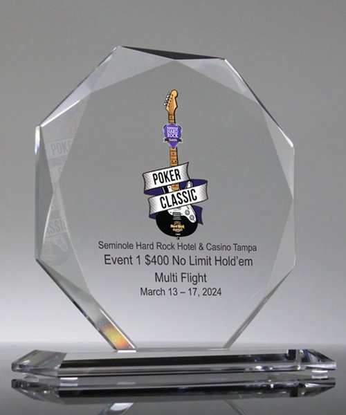 Starfire Crystal Full Color Octagon Trophy | Edco Awards