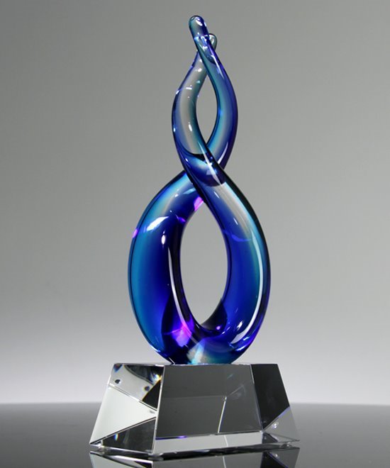 Sapphire Helix Art Glass Award | edco.com | Edco Awards