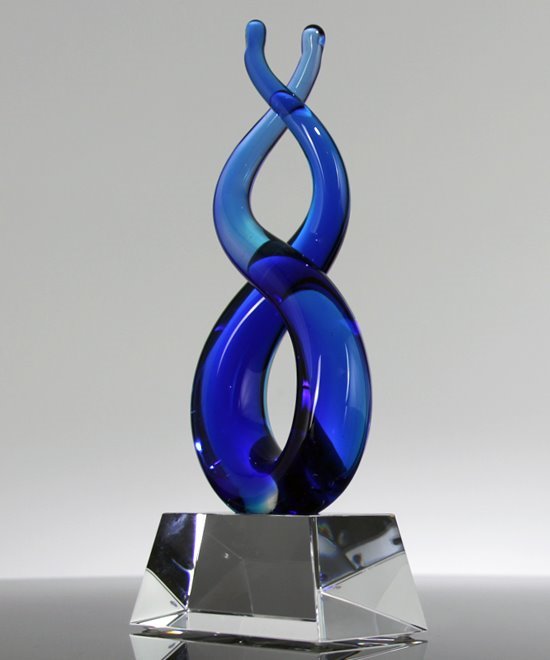 Sapphire Helix Art Glass Award | edco.com | Edco Awards