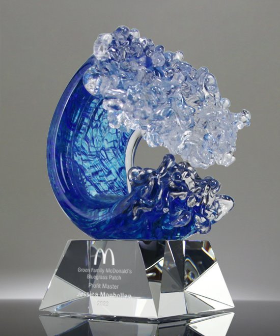 Force of Nature Art Glass Wave Award | Edco Awards