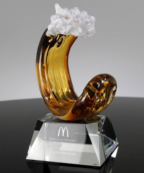 Gold Wave Art Glass Award | Edco Awards