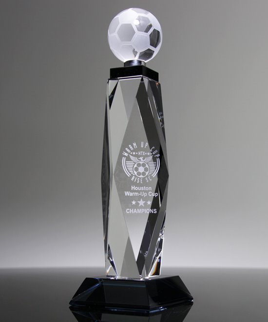 Champions Obelisk Crystal Soccer Trophy | Edco Awards