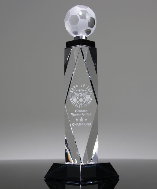 Champions Obelisk Crystal Soccer Trophy | Edco Awards
