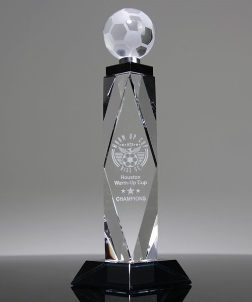 Champions Obelisk Crystal Soccer Trophy | Edco Awards