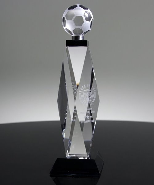 Champions Obelisk Crystal Soccer Trophy | Edco Awards